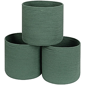CubesLand Cubes Storage Basket Bins for Cube Storage Organizer/Shelves,Woven Rope Storage Cubes Basket Bins for Organizing,Cute&Soft Nursery Baskets Bins,Home Decor 12.6x12.6”Green