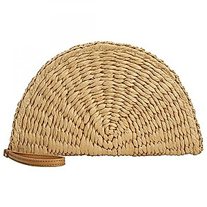 Straw Clutch Purse for Women Summer Wristlet Clutch Handbag Purse Woven Straw Bag Envelope Clutch Purse