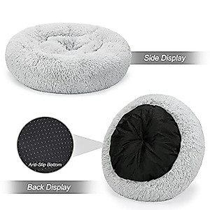 MIXJOY Orthopedic Dog Bed Comfortable Donut Cuddler Round Dog Bed Ultra Soft Washable Dog and Cat Cushion Bed (20''/23''/30'') (30'', Grey)