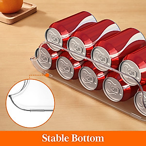 Lifewit 4pcs Soda Can Organizer for Refrigerator Kitchen Pantry Fridge Freezer Countertop Cabinet in Home, Office, Clear Plastic Beverage Drink Holder Rack, Each for 9 Pop Cans 355ml