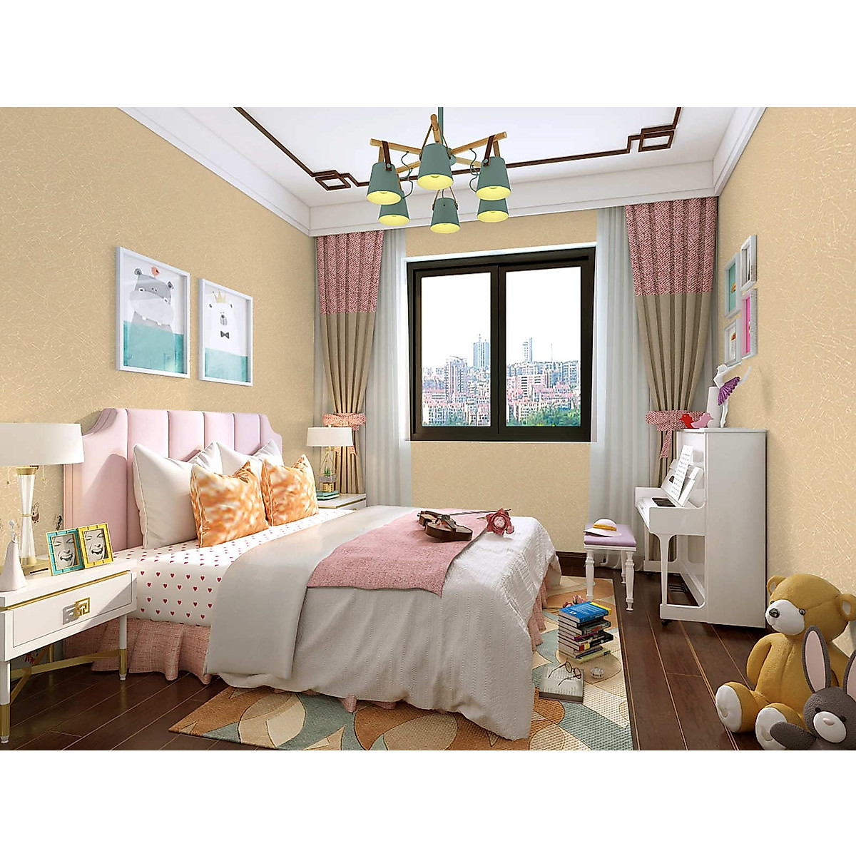 Abyssaly Gold Beige Wallpaper Peel and Stick Wallpaper Removable Wallpaper 15.7in X 118in Embossed Self Adhesive Silk Texture Wallpaper Cabinet Furniture Countertop Shelf Liner Wall Paper