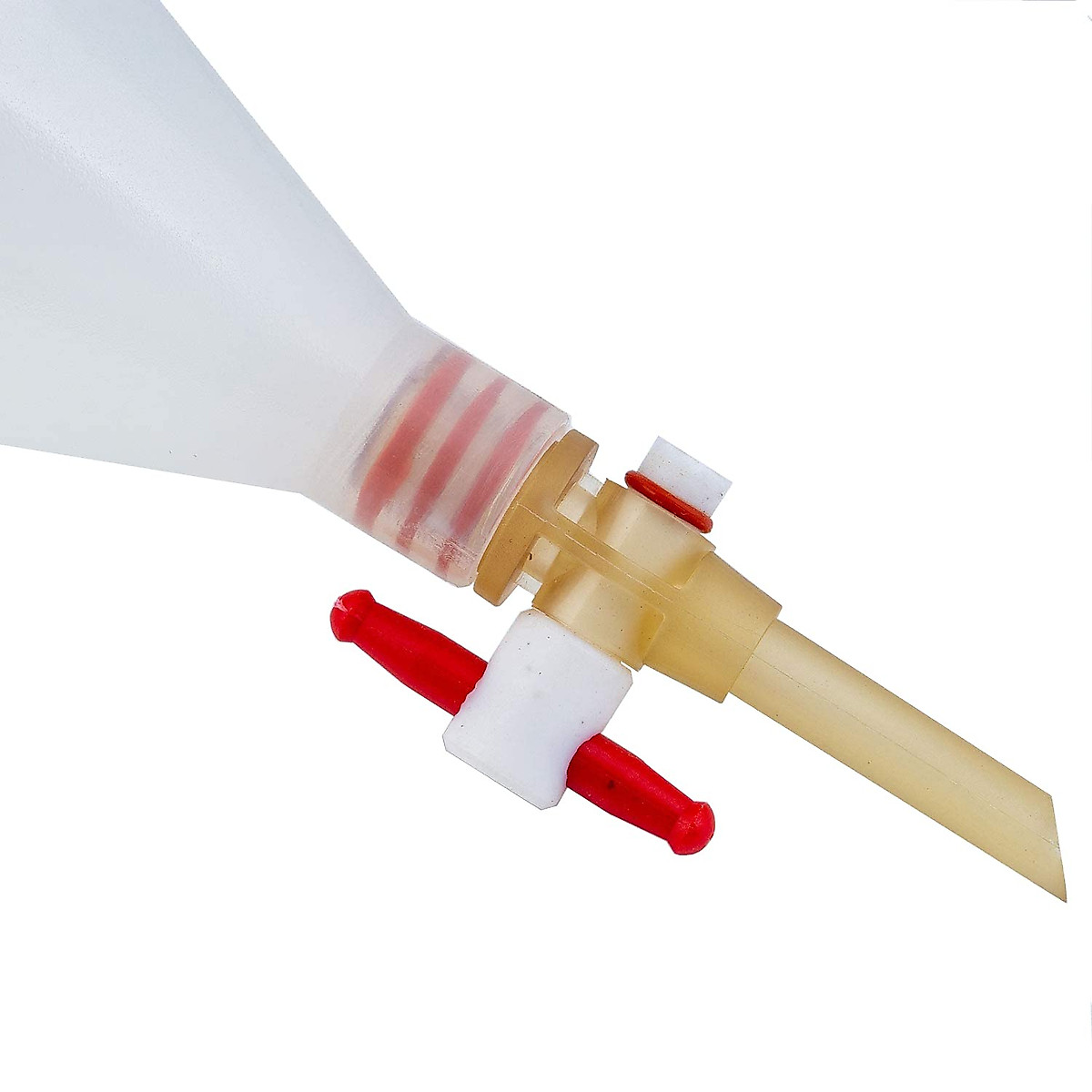 1000ML(1L) Polypropylene Separating Funnel,Conical Plastic Separatory Funnel lab with 24/29 Joints and PTFE Stopcock ，Leak-Proof Screw Cap and Clear Graduated
