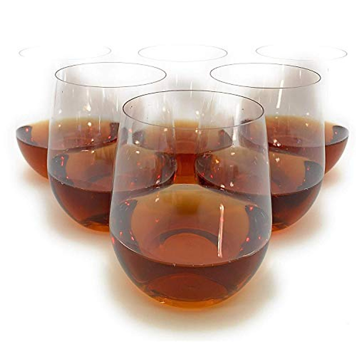 36 piece Stemless Unbreakable Crystal Clear Plastic Wine Glasses Set of 36 (12 Ounces)