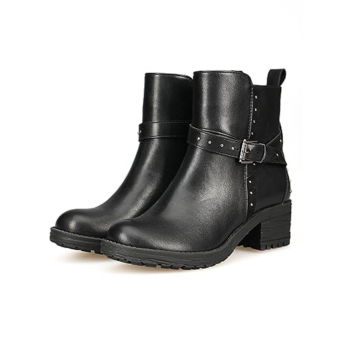 Beleeshella Big Girls Ankle Low Chunky Heel Side Zipper Dress booties(big_kid, women, numeric_1, numeric, us_footwear_size_system, medium)