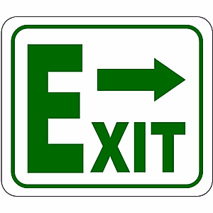 Directional Exit Sign with arrow pointing right Aluminum Composite Outdoor Sign 8.5" x10"