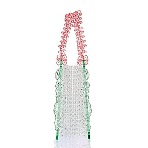 Milanblocks LLC Women Cute Crystal Acrylic Mint Spider Woven Round Beaded Clutch Bag Wedding Purse Bridal Prom Handbag Party Bag