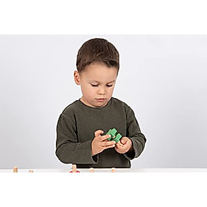 TickiT-74001 Rainbow Wooden Nuts & Bolts - Set of 14 - 7 Nuts and 7 Bolts in Matching Shapes & Colors - For Ages 12m+ - Loose Parts Wooden Toys for Toddlers and Preschoolers