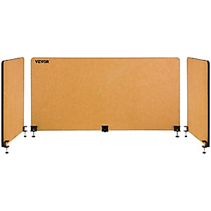 VEVOR Desk Divider, 60'', Sound Absorbing, Visual Privacy and Noise Reduction, 3 Panels Privacy Acoustic Panel for Home Office Classroom, Yellow