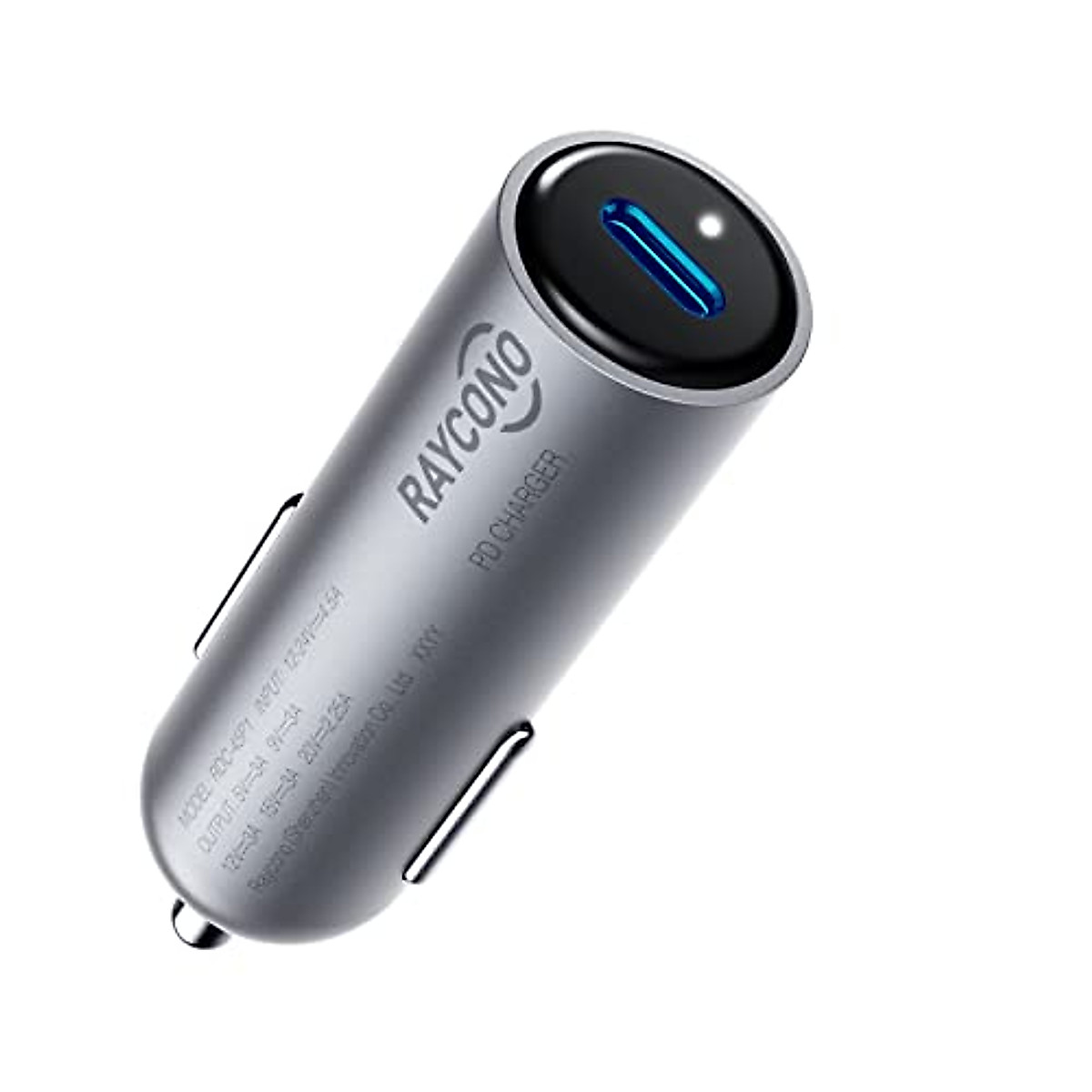 USB C Car Charger, Raycono 45W only 1 Port Car Charger with Power Delivery 3.0 Matte Grey for MacBook Air/Pro iPad iPhone 13/13Mini/13Pro/13Pro Max/12/11/SE 2020/8 Series, Pixel, Switch,etc
