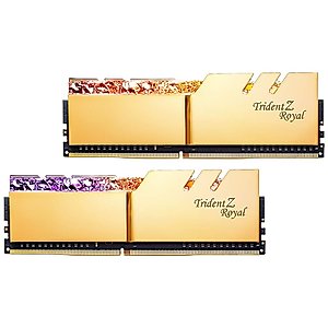 G.SKILL Trident Z Royal Series (Intel XMP) DDR4 RAM 32GB (2x16GB) 3200MT/s CL16-18-18-38 1.35V Desktop Computer Memory UDIMM - Gold (F4-3200C16D-32GTRG)