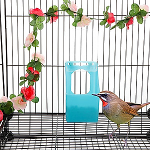 2 Pcs Pigeon Plastic Feeder, Bird Food Feeding Hanging Box for Bird Poultry Pigeon Parrot Parakeet Budgie Cage (One Hole)