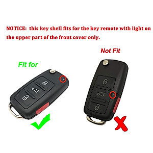 Flip Folding Car Key Fob Case Shell Fit for VW Volkswagen GTI Jetta Eos Golf Replacement Keyless Entry Remote Control Key Fob Cover Housing (1)