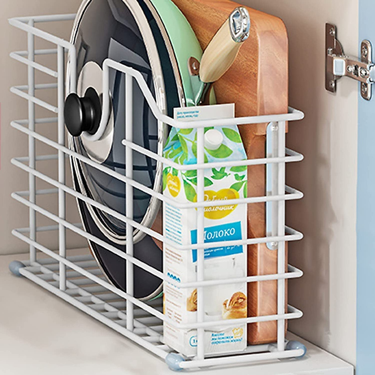 LEAYAN Under Sink Storage Cabinet Organizer Drawer, Multi-Purpose Under Kitchen Sink Organizers and Storage Upgraded Kitchen Cabinet Organizer Under Sink Rack Shelf, White 42x12x25cm