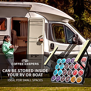 Coffee Keepers Under Cabinet Coffee Pod Holder - Storage Organizer for K-Cup® packs - Discreet Design - Holds 24 Single Coffee Pods - Easy, No-Drill Install - For Home, RV, & Boat Storage