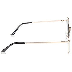 Quay - Womens Sunglasses, Round Lenses with UV Protection, Oversized Sunglasses (Jezabell, Gold)