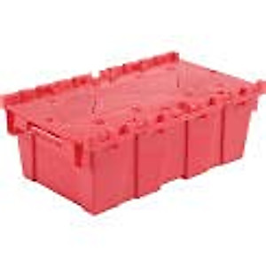 Global Industrial Distribution Container With Hinged Lid 19-5/8x11-7/8x7 Red