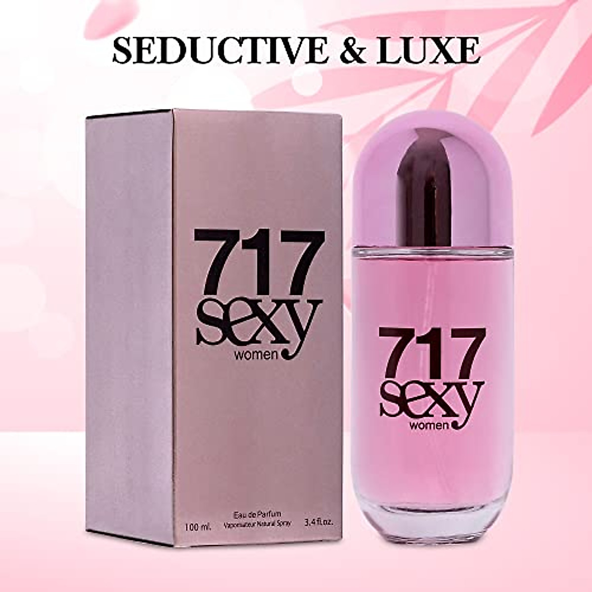 NovoGlow 717 Sexy Women- 100ml/3.4 Fl Oz Eau De Parfum Spray - Long Lasting Floral Citrusy & Powdery Fragrance Smell Fresh & Clean All Day Includes Carrying Pouch Gift for Women for All Occasions