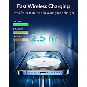 ESR HaloLock Kickstand Wireless Charger, MagSafe-Compatible Charger for iPhone 14/14 Plus/14 Pro/14 Pro Max and iPhone 13/12 Series, with 5 ft USB-C Removable Cable and 20W USB-C PD Adapter, White