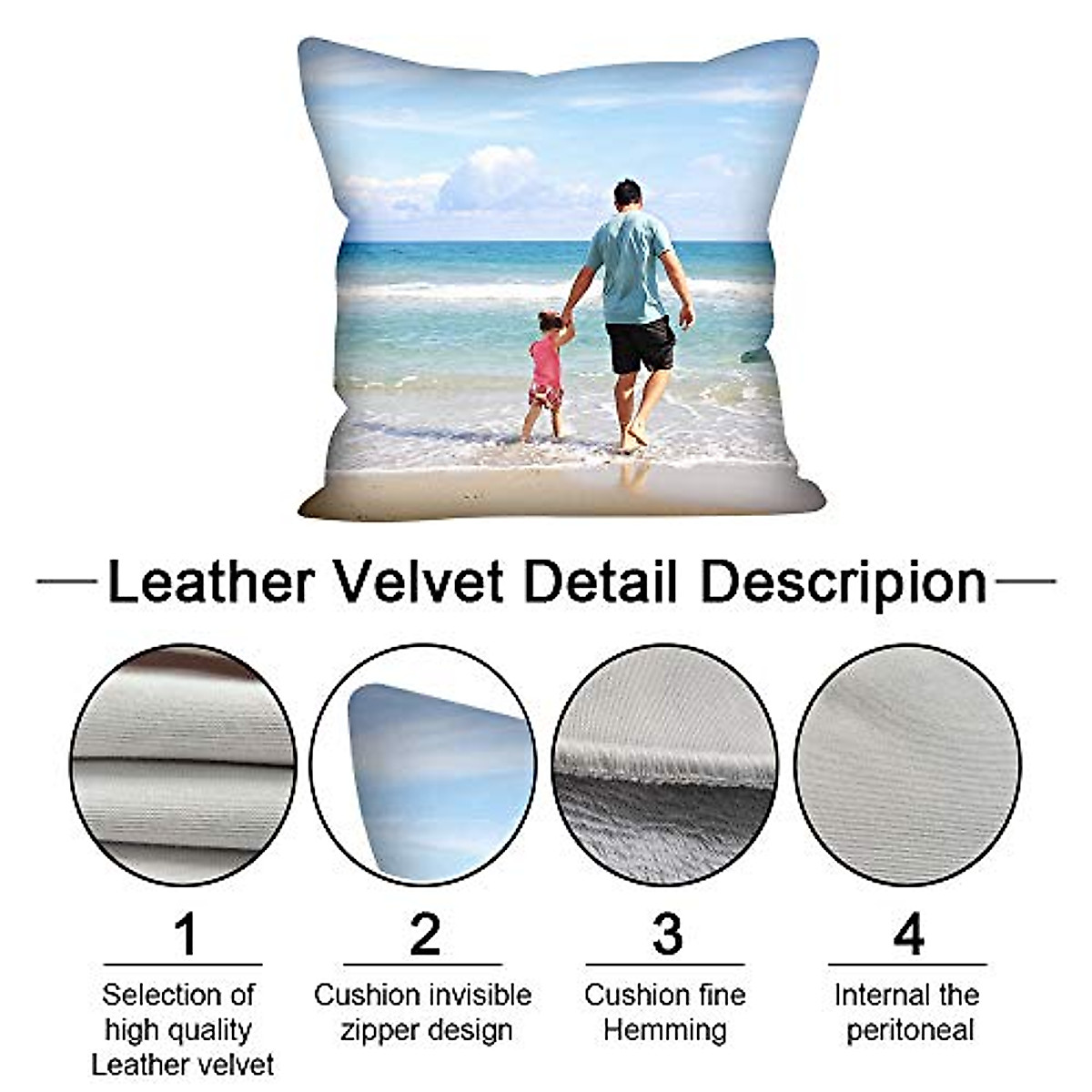 Custom Pillow, Personalized Photo Pillows, 16 x 16 ”(Including Pillow Insertion)Design Throw Pillow with Photo Text, Customize Pet Pillow, Personalized Memorial Gift for Birthday, Christmas