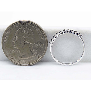 Dazzlingrock Collection 0.12 Cttw Round Black Diamond Ladies Anniversary Wedding Band in 925 Sterling Silver, Size 7