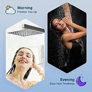 Ackwave Shower Faucet Set Brushed Nickel Shower System with 12 Inches Rain Shower Head and Handheld Sprayer Wall Mounted Shower Fixture Set with Brass Shower Valve