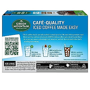 Green Mountain Coffee Roasters ICED Classic Black, Single Serve Keurig K-Cup Pods, Medium Roast Iced Coffee, 72 Count (6 Packs of 12)