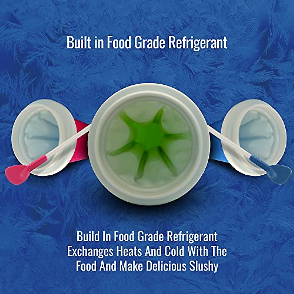 EJ1 Slushie Maker Cup TIK TOK Frozen Magic Double Layer Silicone Squeeze Cup - Quick Cool Stuff Slushy Milk Shake Ice Cream Smoothies Homemade DIY BPA Free Cool Gadget with Lid & Straw for Family