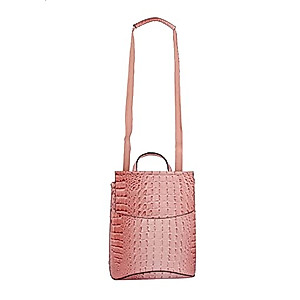 Fashion Convertible backpack Vegan Leather Travel Handbag Daily Shoulder Bag Multi Styles Colors (Red_Croco)