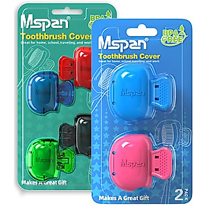 Mspan Electric Toothbrush Cover Cap: Brush Head Protector Cute Plastic Clip Pod - 6 Packs
