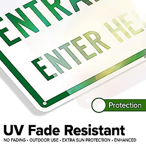 Welcome Main Entrance Enter Here Sign, 10x14 Inches, Rust Free .040 Aluminum, Fade Resistant, Made in USA by My Sign Center