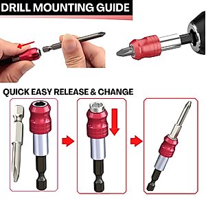 Drill Bit Extension Magnetic Drill Bit Holder 1/4 Hex Shank Extension for Drill Bits,Quick Change Bit Holder Drill Bit Extender(3 Packs)