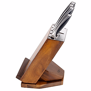 Ozeri 6-Piece Japanese Stainless Steel Knife Block Set with Rotating Knife Block and Tablet Holder