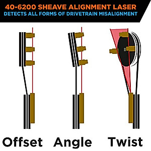 Johnson Level & Tool 40-6200 Magnetic Sheave Alignment Laser, Red, 1 Laser