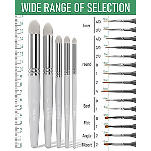 Nicpro Miniature Paint Brushes Dry Brush - 20PCS Model Paint Brush Set with Nylon Case for Acrylic, Watercolor, Detail Paint Brush Drybrush for Warhammer 40k, Citadel Paint, Model, DND Miniatures