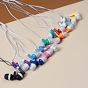 OSSZIT Kids Bulk Earbuds 30 Pack Wholesale Earbuds Headphones Bulk Perfect for School Classroom Libraries Students Multi Colored Individually Bagged