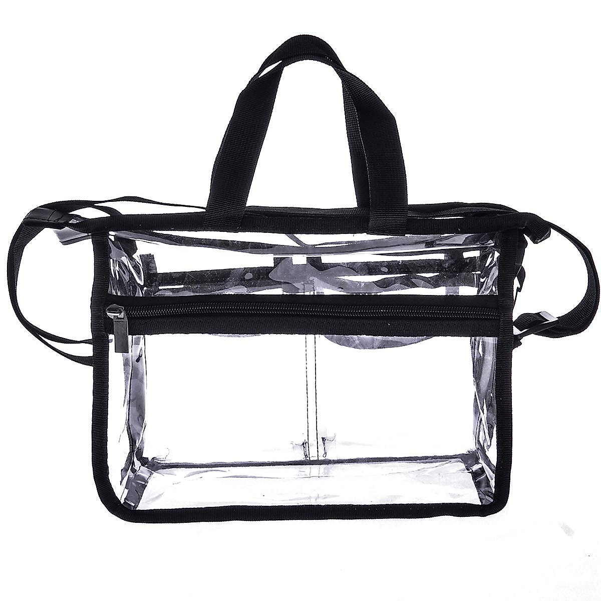 Jula Vance Medium Clear PVC Makeup Artist Set Bag Transparent Cosmetic Storage Bag Travel Make up Kits Organizer MUA Bag Stadium Approved Clear Tote Bag with Removable Shoulder Strap