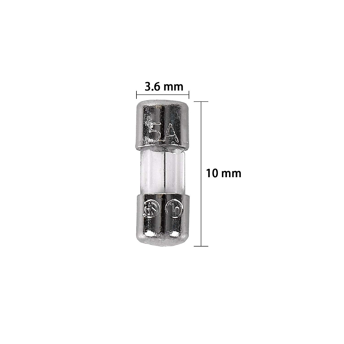 HSTECH 15 Pack F5AL 125V Fast-Blow Fuse 0.14 x 0.39 inch / 3.6 x 10 mm 5A 5amp 125V Glass Fuses Widely Used for Electric Equipment, Fan Plug, Home Appliance, and so on.