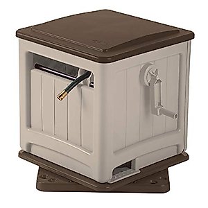 Suncast 225 ft. Swivel Hideaway Hose Reel with Hose Guide and Crank Handle, Mocha/Taupe