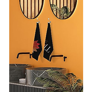 kunlisa Fall Kitchen Towels,Fall Kitchen Decor,Fall Dish Towels for Kitchen,Fall Hand Towels for Bathroom,Autumn Kitchen Towels 16x24 Inch Set of 2 (Black)