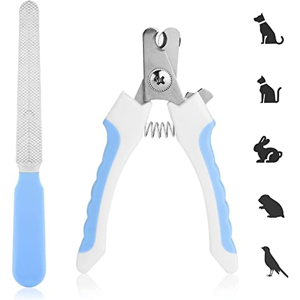 ID Pets Nail Clippers with Safety Guard to Avoid Over-Cutting, Safe Professional Grooming Tool for Dog & Cat (Blue)