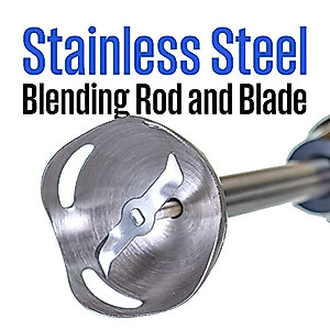 Westinghouse Scandinavian Design Immersion Blender, 500W w/ 5-Speed Precision Control, Turbo Mode, & Detachable Shaft - For Shakes, Smoothies, Soups, Puree, & More - Black w/Wood Finish, One Size