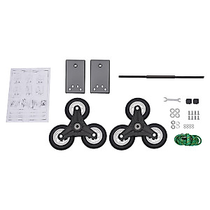 Stair Climbing Cart, Portable Folding Trolley with 8 Wheels, Stair Climber Hand Truck with Adjustable Handle for Pulling, Heavy Duty Dolly Cart for Stairs (Black-330 lbs-8 Wheels)