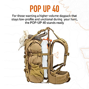 Mystery Ranch Women's Pop Up 40 Hunting Backpack, Weatherproof, Daypack for Travel, Hiking, Outdoors, Camping, 40L, S, Coyote