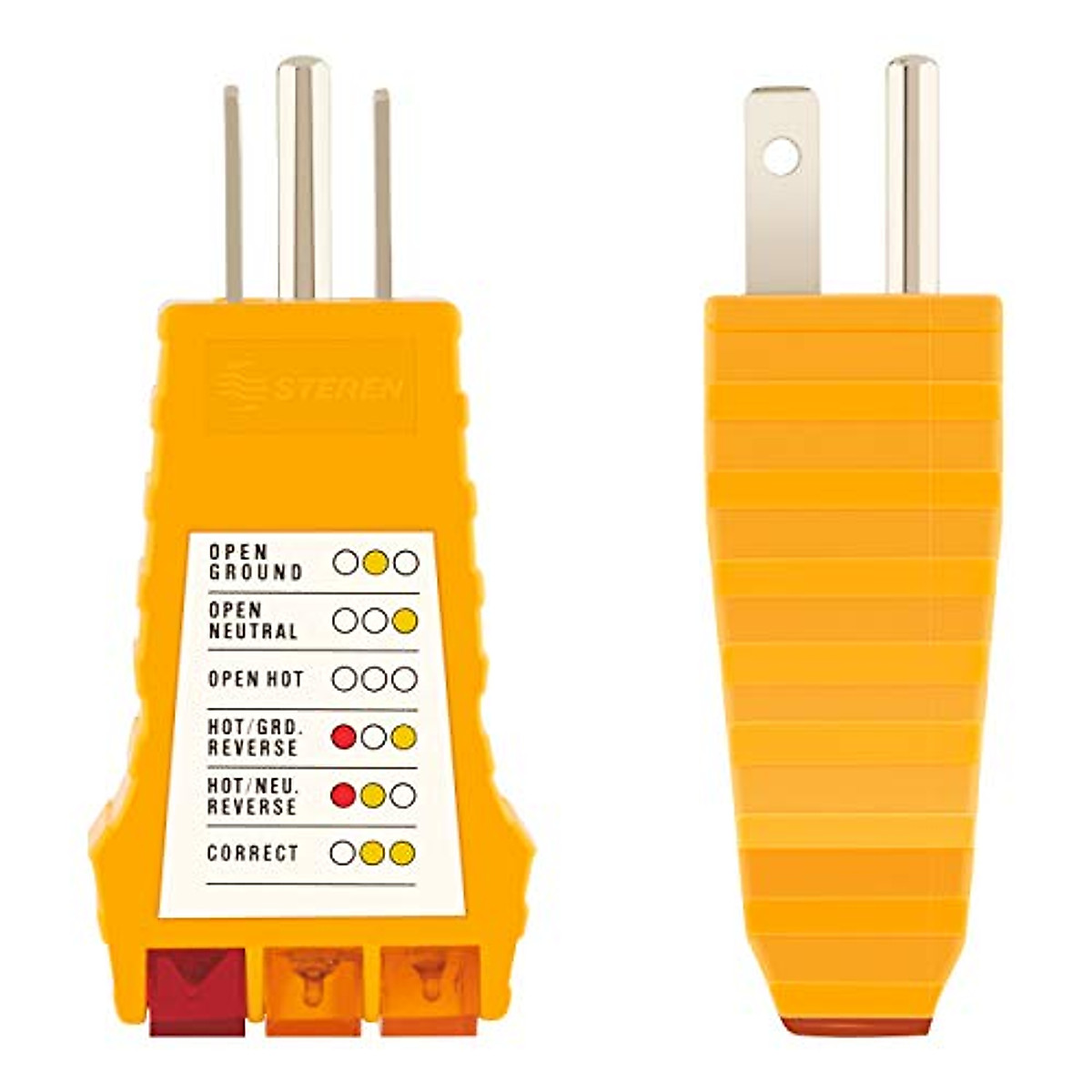 STEREN HER- 258, 110-125 Volt AC 3 Prong Receptacle Wall Outlet Circuit Tester with Indicator Lights for Households, Homeowners, Wall Plugs, Outlets, DIY, Broken Circuits, and Fuses by STEREN