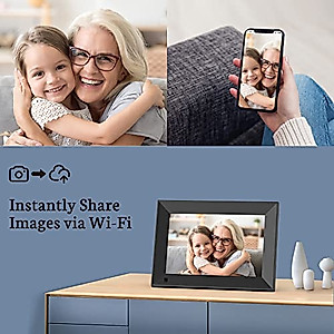 BSIMB 32GB WiFi Digital Picture Frame 8 Inch, Digital Photo Frame HD IPS Touch Screen Motion Sensor, Easy Setup to Upload Photos/Videos via App, Email, Auto-Rotate, Wall-Mounted, Gift for Grandparents