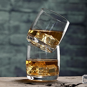 Whiskey Glasses Set of 6, Premium Crystal Bourbon Glass, 10.5 oz Drinking Glasses for Scotch, Cocktail, Whisky and Juice, Transparent Rocks Glasses Tumbler, Dishwasher Safe Glassware