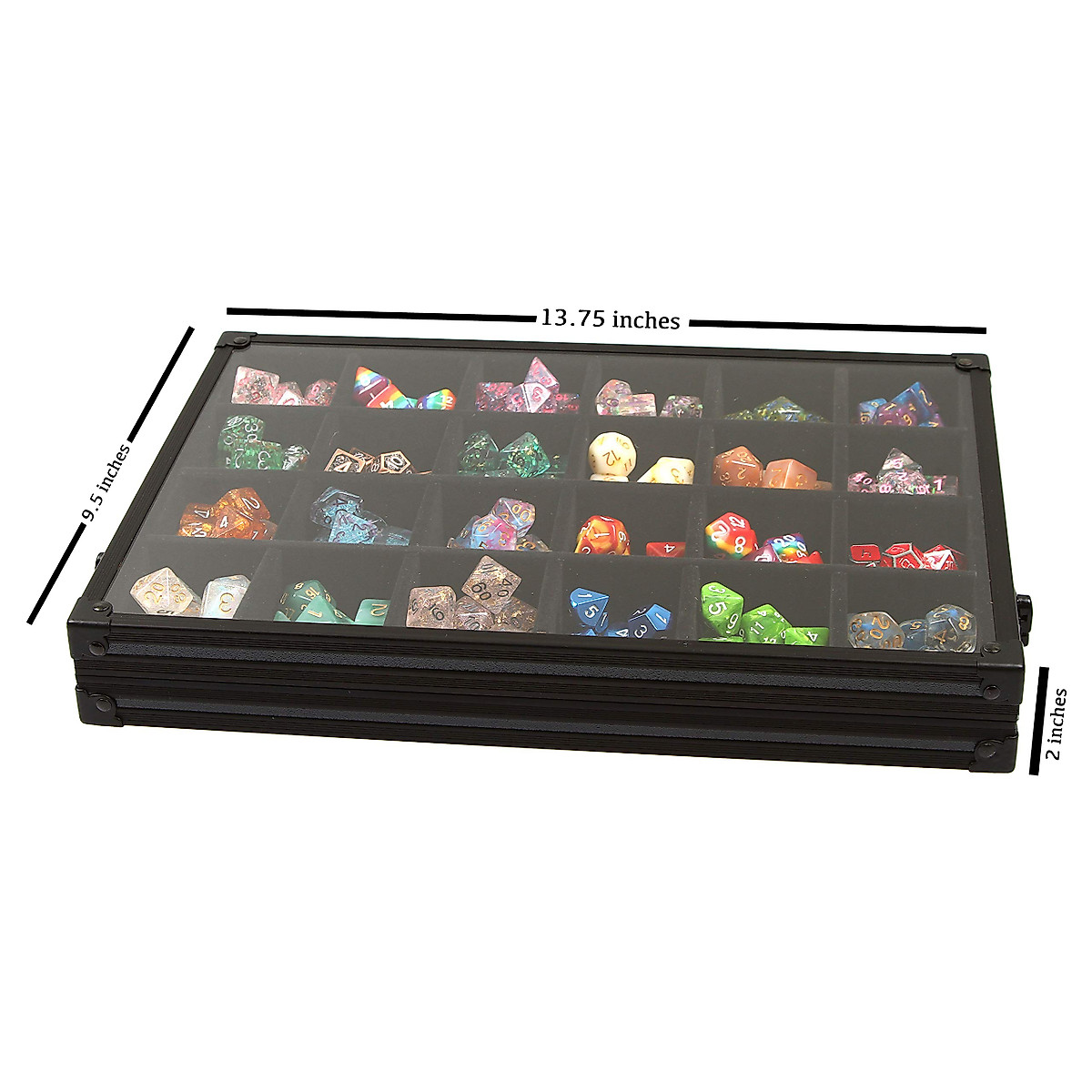 Forged Dice Co. Dice Display Case and Rolling Tray with Removable Divided Dice Tray - Storage Box Holds up to 240 Metal or Plastic Polyhedral Dice Sets - Great for Dice Collectors or RPG D&D Games