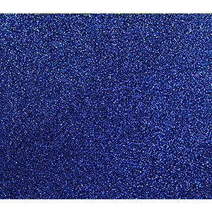 Chunky Glitter Stardust Crafting Sparkle Faux Leather Shiny 3D Fabric for Hair Bows, Hair Clips & Bag, Pouch, Earring /54" W/by The Yard (Royal Blue)
