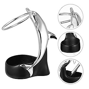 Cabilock Silverware Utensil Holder with Dolphin Shape Flatware Fork Spoon Storage Holder for Coffee Table Bar Countertop Home Party Silver