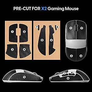 Pulsar Gaming Gears X2 Wireless Anti Slip Mouse, Anti-Slip Tape Set, Polymer, Ultra Thin, Clean Removable 3M Tape for X2, Thin Type